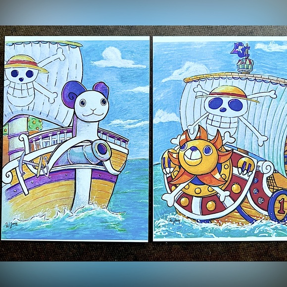 Hand Crafted | Art | Anime Pirate Ship Fan Art Prints | Poshmark